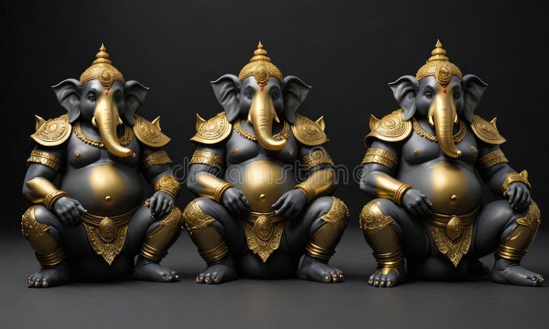 Three statues elephants stock illustration. Illustration of ornament ...