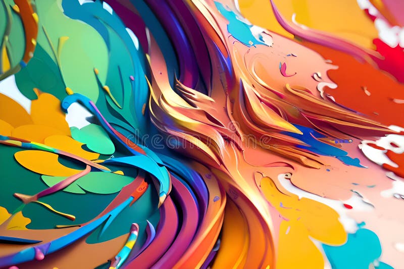 AI Generated Vivid Colorful 3D Paint Background Stock Illustration ...