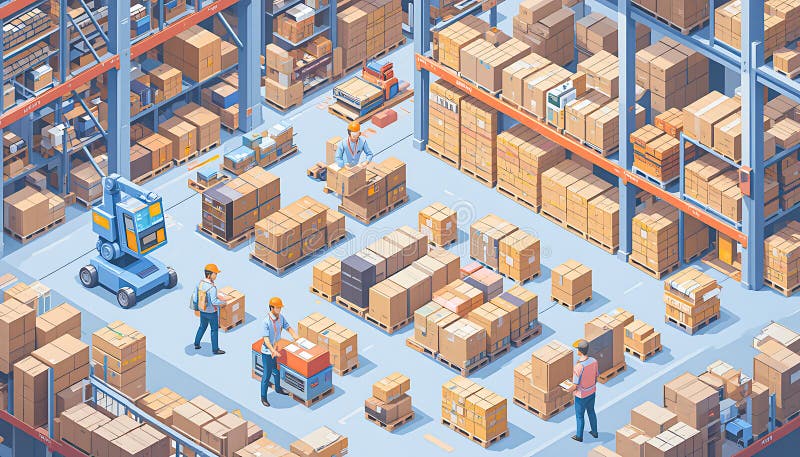 AI-Generated Warehouse Visualization Stock Illustration - Illustration ...