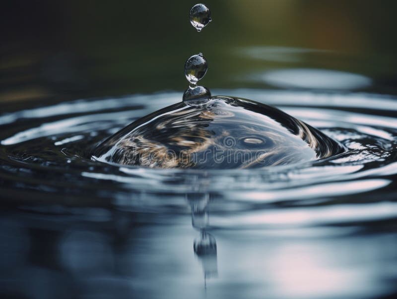 AI Generated Water Droplet Splashing into a Water Stock Illustration ...
