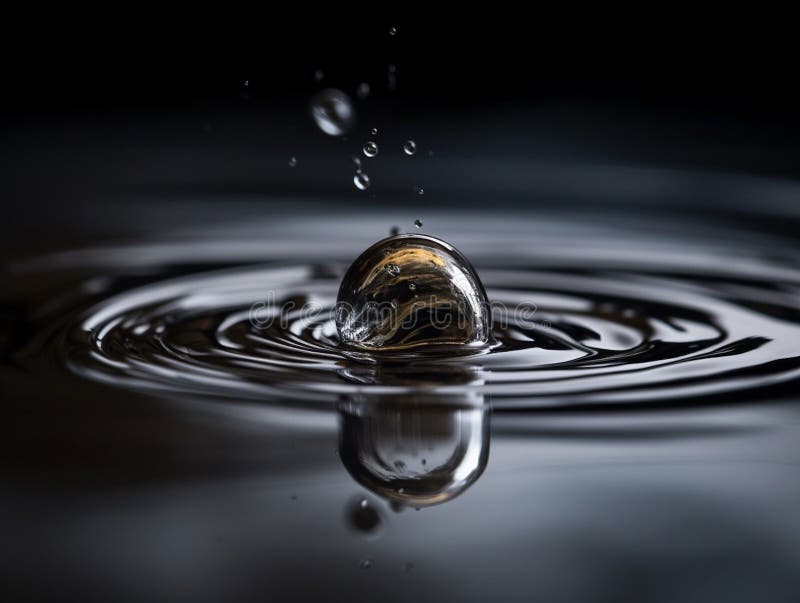 AI Generated Water Droplet Splashing into a Water Stock Illustration ...