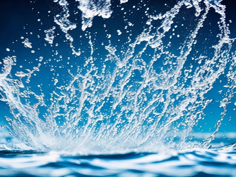 AI Generated Water with a Large Splash Stock Illustration ...
