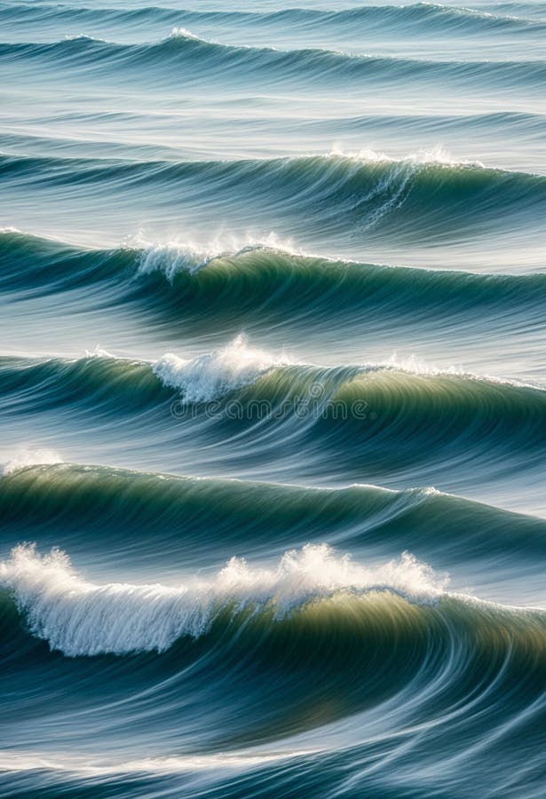 Waves in the Ocean is Rolling Stock Illustration - Illustration of ...