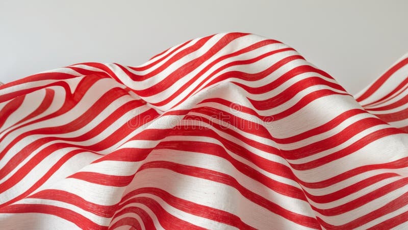 Wavy Red and White Striped Fabric Texture Abstract Wave Stock Image ...