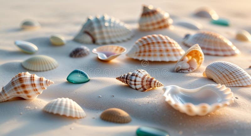 Whimsical Coastal Art Composition Shells Stock Photos - Free & Royalty ...