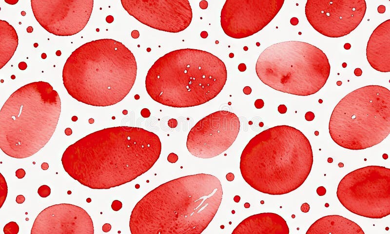 A Red and White Pattern of Watercolor Dots and Circles. Stock ...
