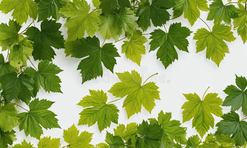 A White Background with Green Leaves and Vines. Stock Illustration ...