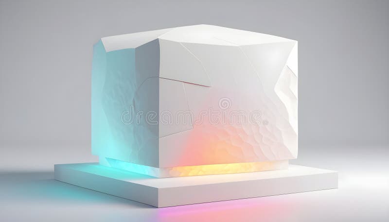 A White Cube with Colorful Lights on Top Stock Illustration ...