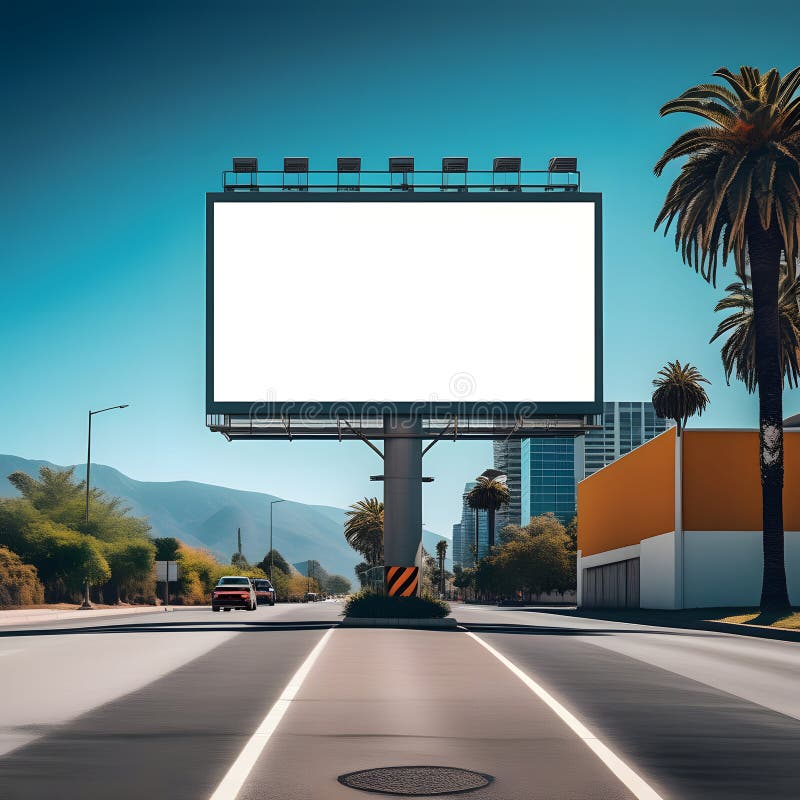 AI-Generated: a White Frame of a Billboard for Displaying Advertisement ...