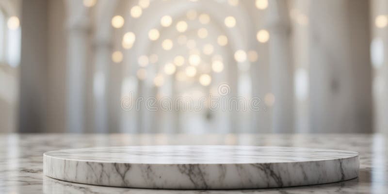 White Marble Platform with Oval Background. Stock Image - Image of ...