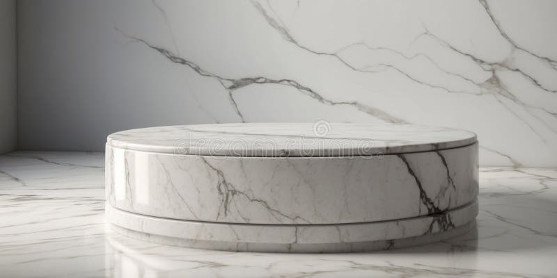 White Marble Platform with Oval Background. Stock Photo - Image of ...