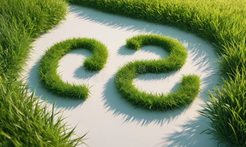 A Grassy Area with the Letters "C2" and "E" Arranged in a Spiral ...