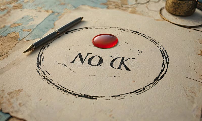 A Red Circle with the Letters NOK on it. Stock Illustration ...
