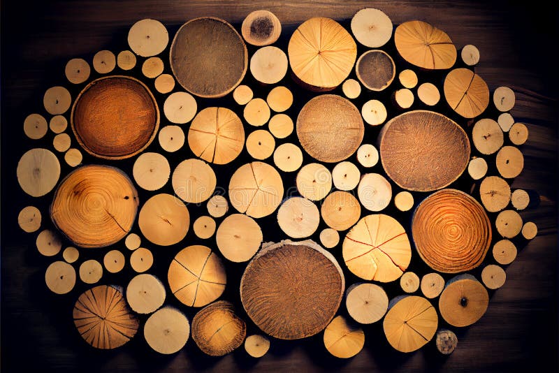 AI Generated Wooden Logs - Wood Texture Pattern Stock Illustration ...