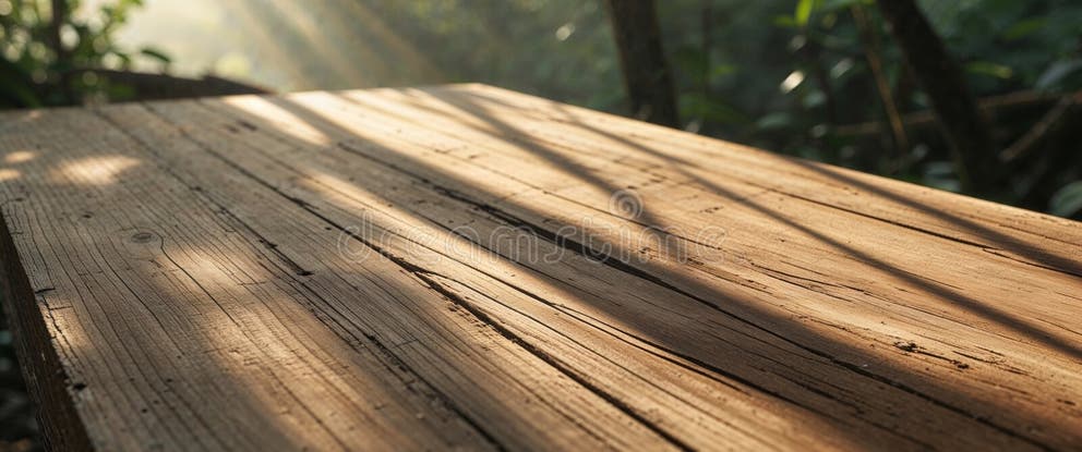 Wooden Surface with Light and Shadows in a Natural Setting Stock Photo ...