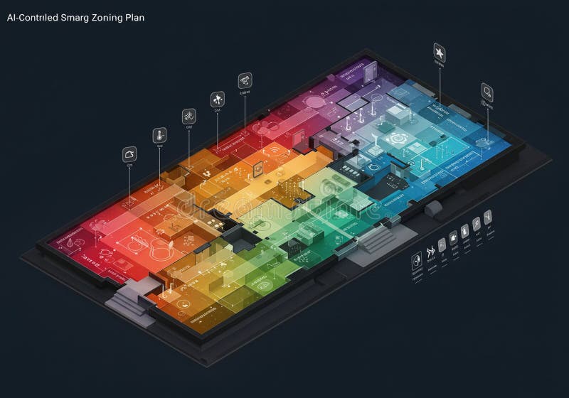 AI-generated Zoning Plan with a Multicolored Layout, Displaying Various ...