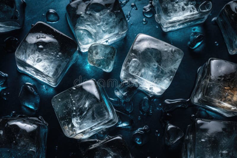 AI-generates Illustration of an Overhead View of Ice Cubes Stock ...