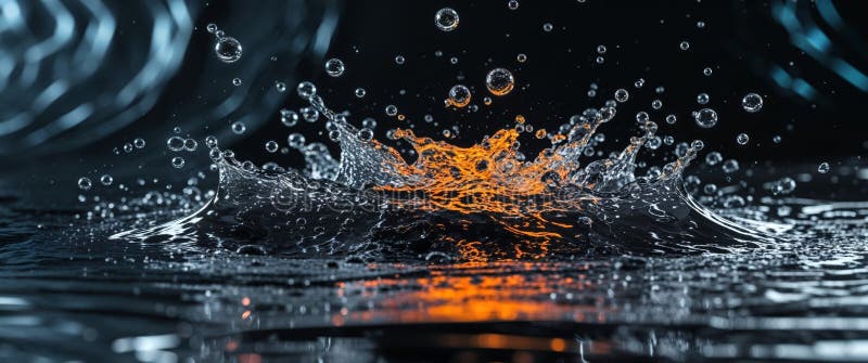 A Close Up of a Splash of Water on a Surface Stock Photo - Image of ...