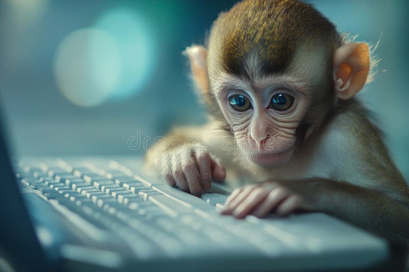 Ai Generation Has Produced a Comical Image of a Monkey Operating a ...