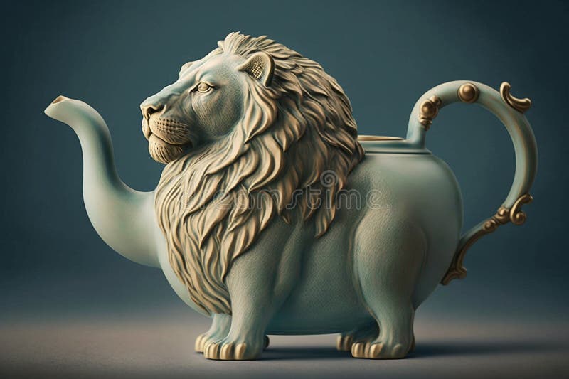 Ai Generation of a Lion Teapot Stock Illustration - Illustration of ...