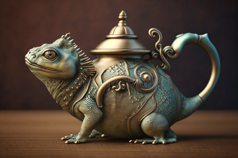 Ai Generation of a Lizard Teapot Stock Illustration - Illustration of ...
