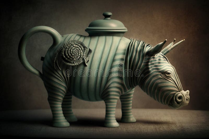 Ai Generation of a Zebra Teapot Stock Illustration - Illustration of ...