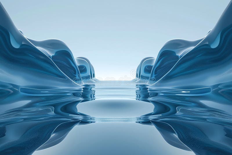 Ai Generative Abstract Ice Wave Background Stock Illustration ...