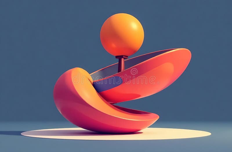 Abstract Smooth Rounded Shapes Figure Modern Art Background. AI ...