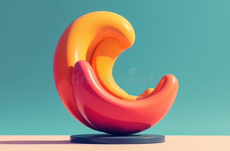 Abstract Smooth Rounded Shapes Figure Modern Art Background. AI ...
