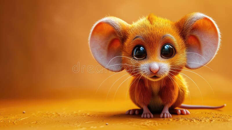 Adorable Mouse with Large Eyes and a Curious Expression. Stock ...