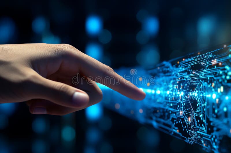 Ai Generative Ai Machine Learning Hand Of Robot Touching On Big Data
