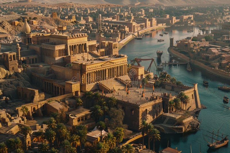 Ai Generative Ancient Civilization of Babylon Stock Illustration ...