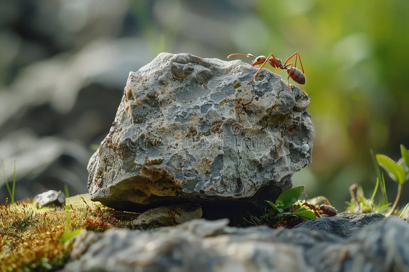 Ai Generative Ants Lifting Big Rocks Stock Illustration - Illustration ...