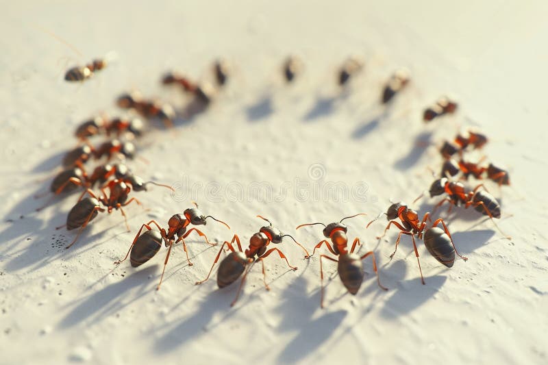 Ai Generative Ants Making a Circle Stock Illustration - Illustration of ...