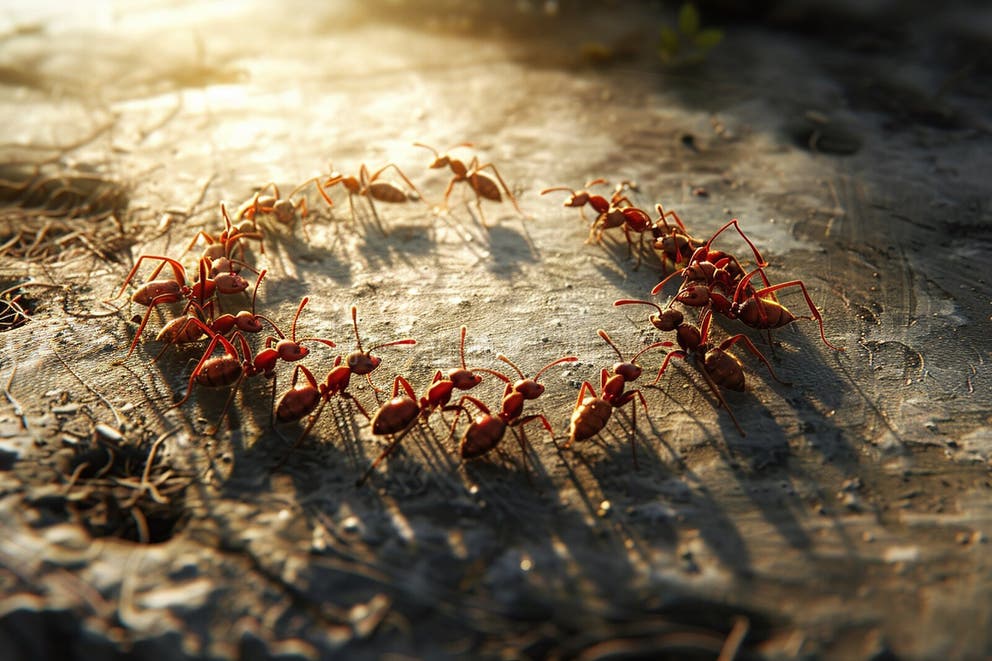 Ai Generative Ants Making a Circle Stock Illustration - Illustration of ...