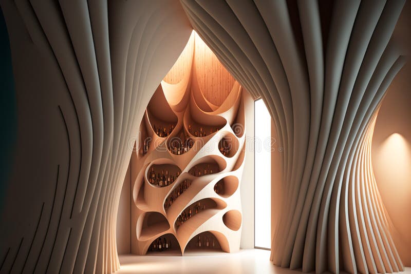 Luxury Interior Wine Cellar Design Concept Stock Illustration ...