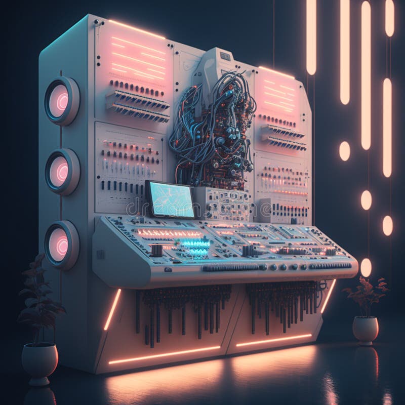 Futuristic Modular Synthesizer Stock Photo - Image of render, imagery ...