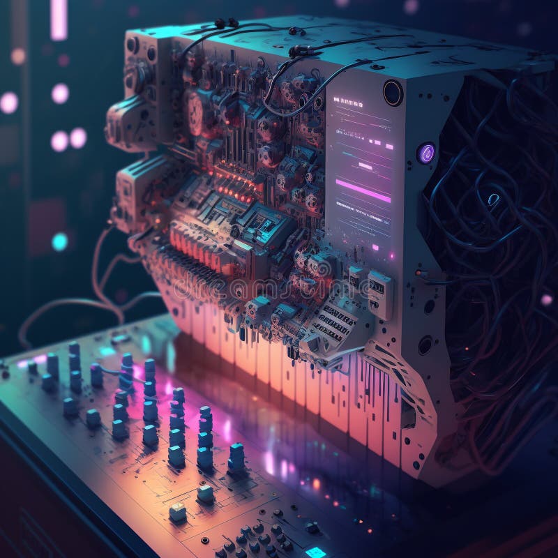 Futuristic Modular Synthesizer Stock Image - Image of visual, imagery ...