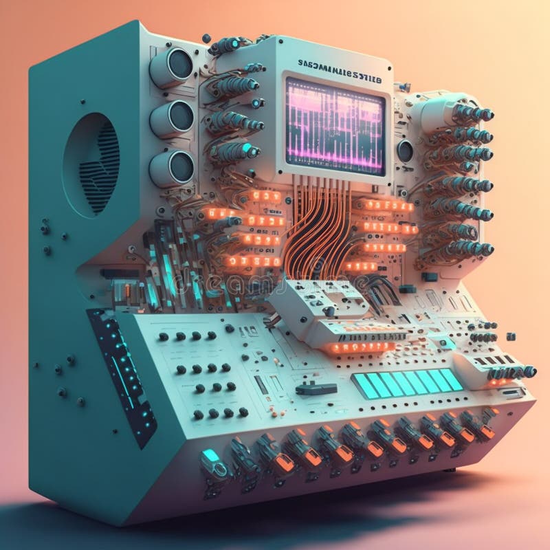 Futuristic Modular Synthesizer Stock Photo - Image of visual ...