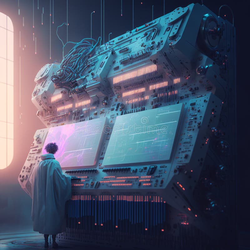 Futuristic Modular Synthesizer Stock Illustration - Illustration of ...