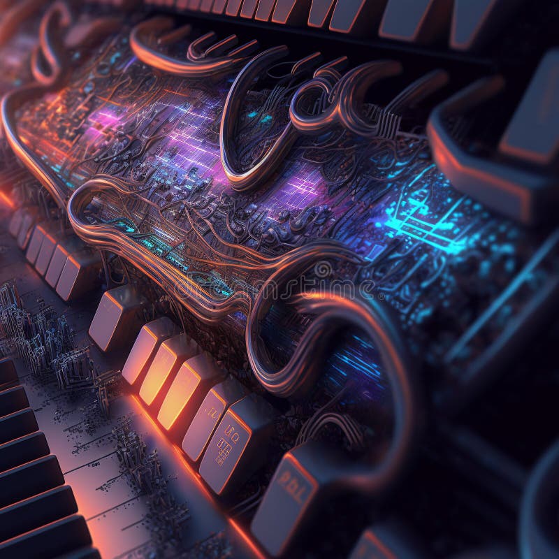 Futuristic Modular Synthesizer Stock Image - Image of digital ...