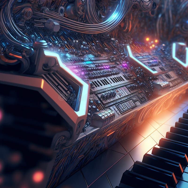 Futuristic Modular Synthesizer Stock Image - Image of modular ...