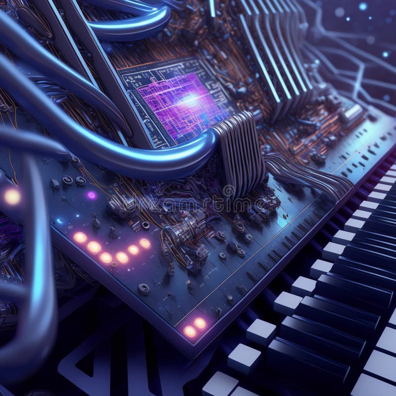 Futuristic Modular Synthesizer Stock Image - Image of render, visual ...