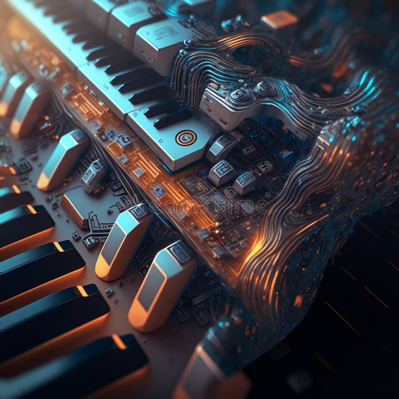 Futuristic Modular Synthesizer Stock Photo - Image of digital, music ...