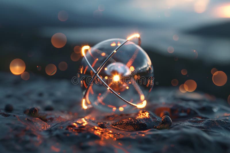 Ai Generative Atom Proton Electron Illustration Stock Illustration ...