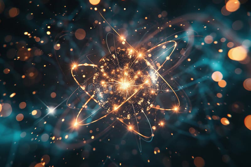Ai Generative Atom Proton Electron Illustration Stock Illustration ...