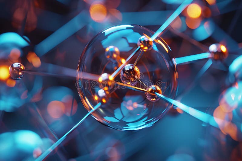 Ai Generative Atom Proton Electron Illustration Stock Illustration ...