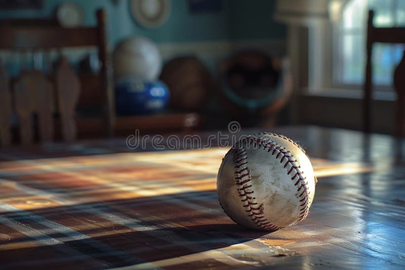 Ai Generative Baseball on the Floor of the House Stock Illustration ...