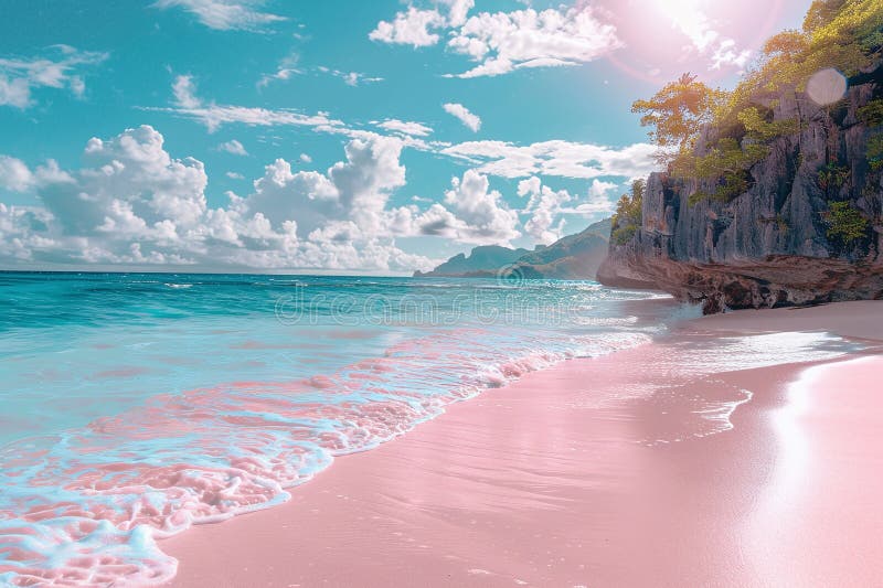 Pink Beach Indonesia Stock Illustrations – 500 Pink Beach Indonesia ...