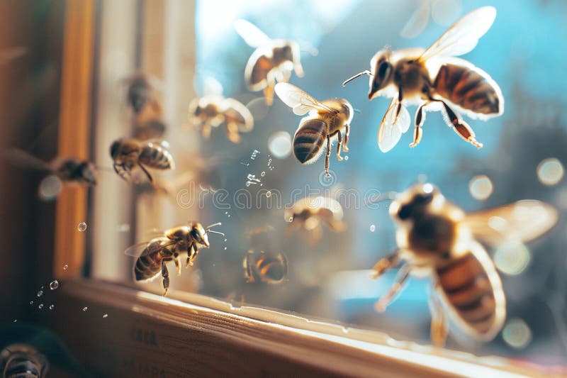 Ai Generative Bee Attack on Humans Stock Photo - Image of generative ...